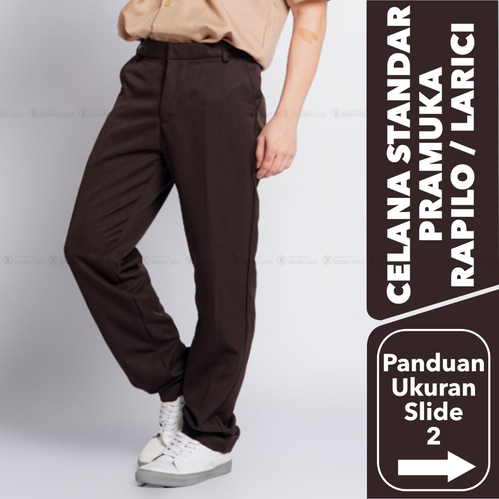 Jual RIDHO JAYA - Celana Standar span Pramuka Rapilo Rafilo Coklat ...