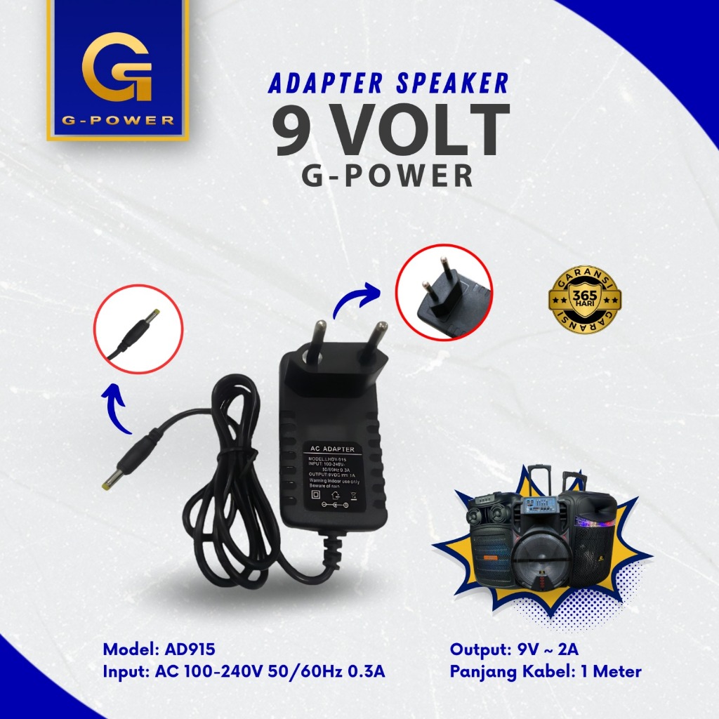 Jual G-POWER Adapter Ac To Dc 9V 1A - Garansi Resmi | Shopee Indonesia