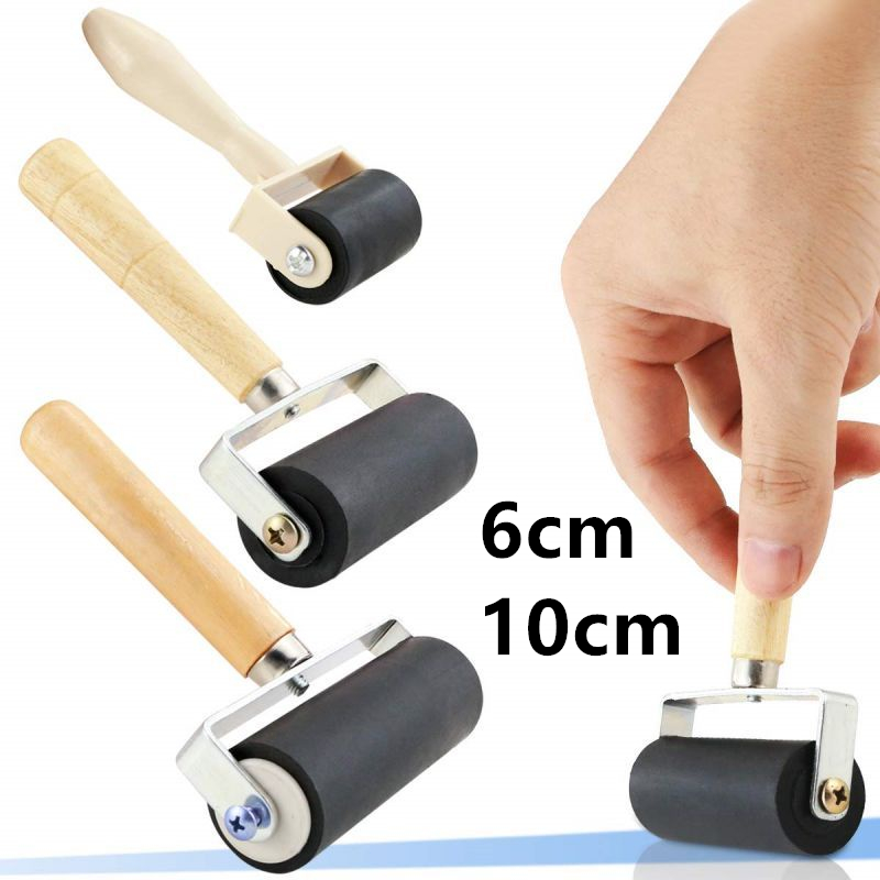 Jual 6Cm/10Cm Roller Karet Rubber Roller Wooden Handle Hard Roll Rubber ...