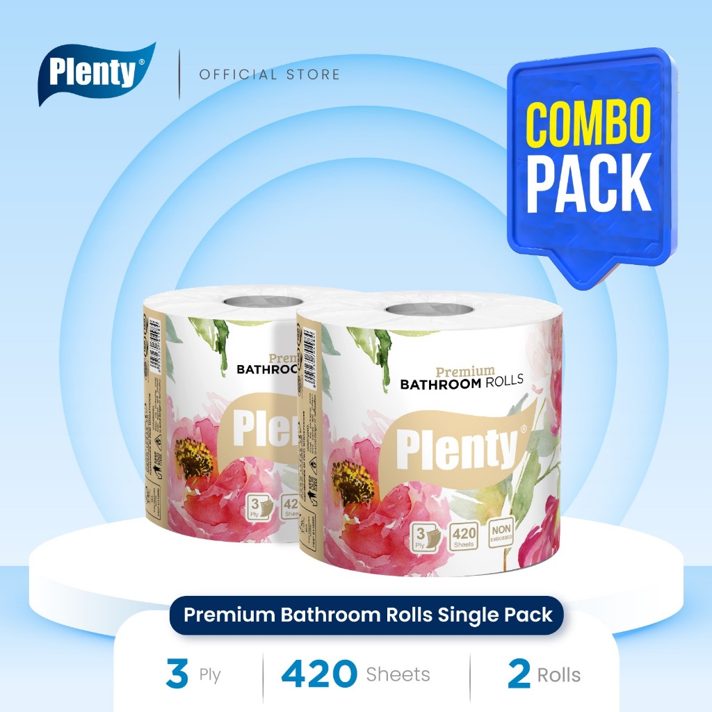 Jual Plenty® Bathroom Tissue Premium Roll Single Pack | Shopee Indonesia