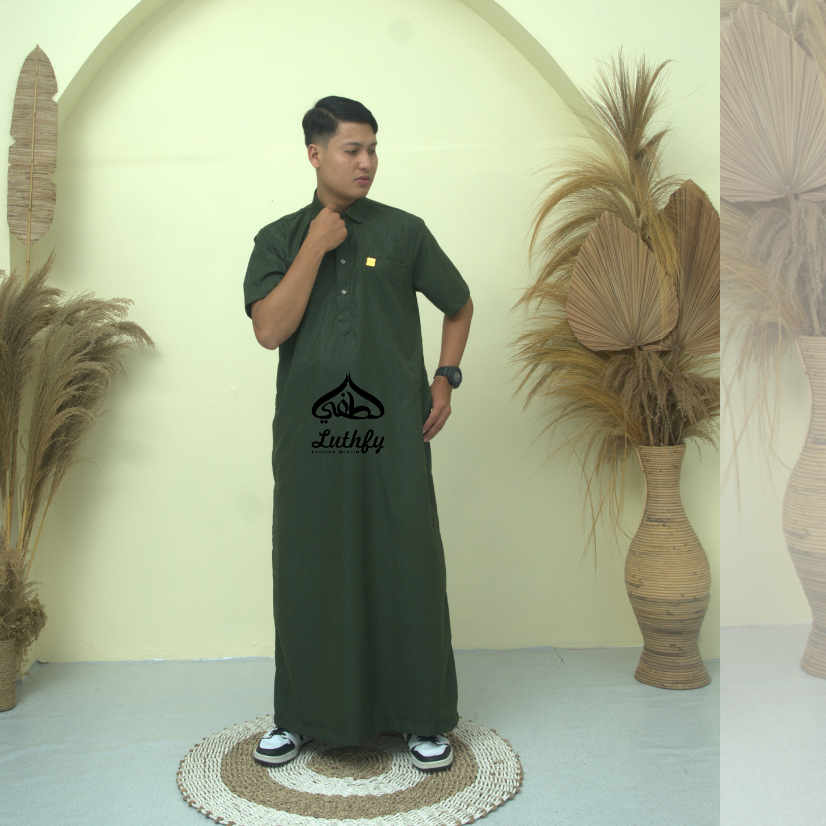 Jual Baju Jubah Gamis pria Laki Laki Dewasa Lengan Pendek Ukuran S M L XL XXL XXXL [ATTORIQ ...