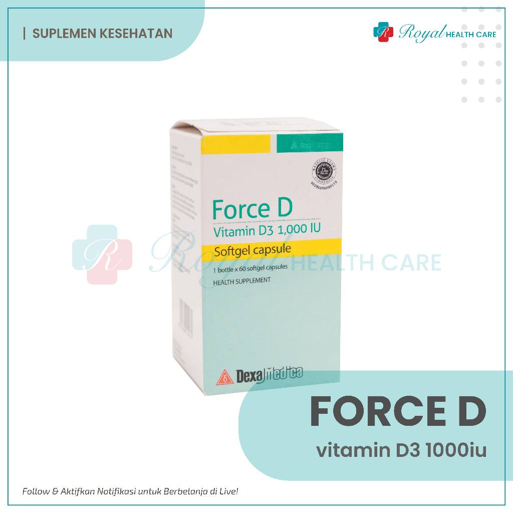 Jual FORCE D VITAMIN D3 1000 IU 60 KAPSUL LUNAK Suplemen Vitamin D3 | Shopee Indonesia