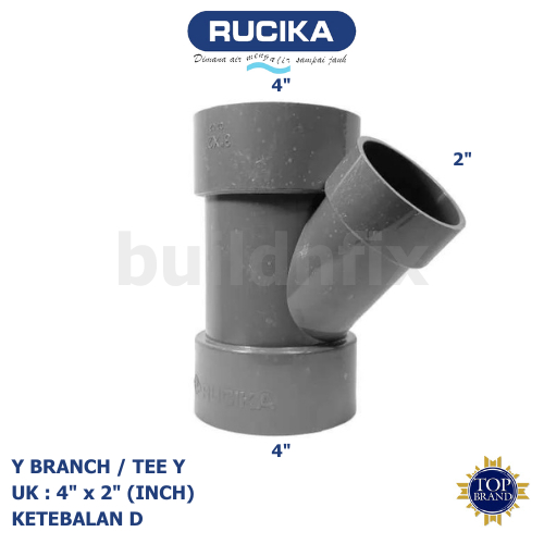 Jual RUCIKA Y-BRANCH / TEE Y 45° PVC 4" X 2" D (TIPIS) | Shopee Indonesia