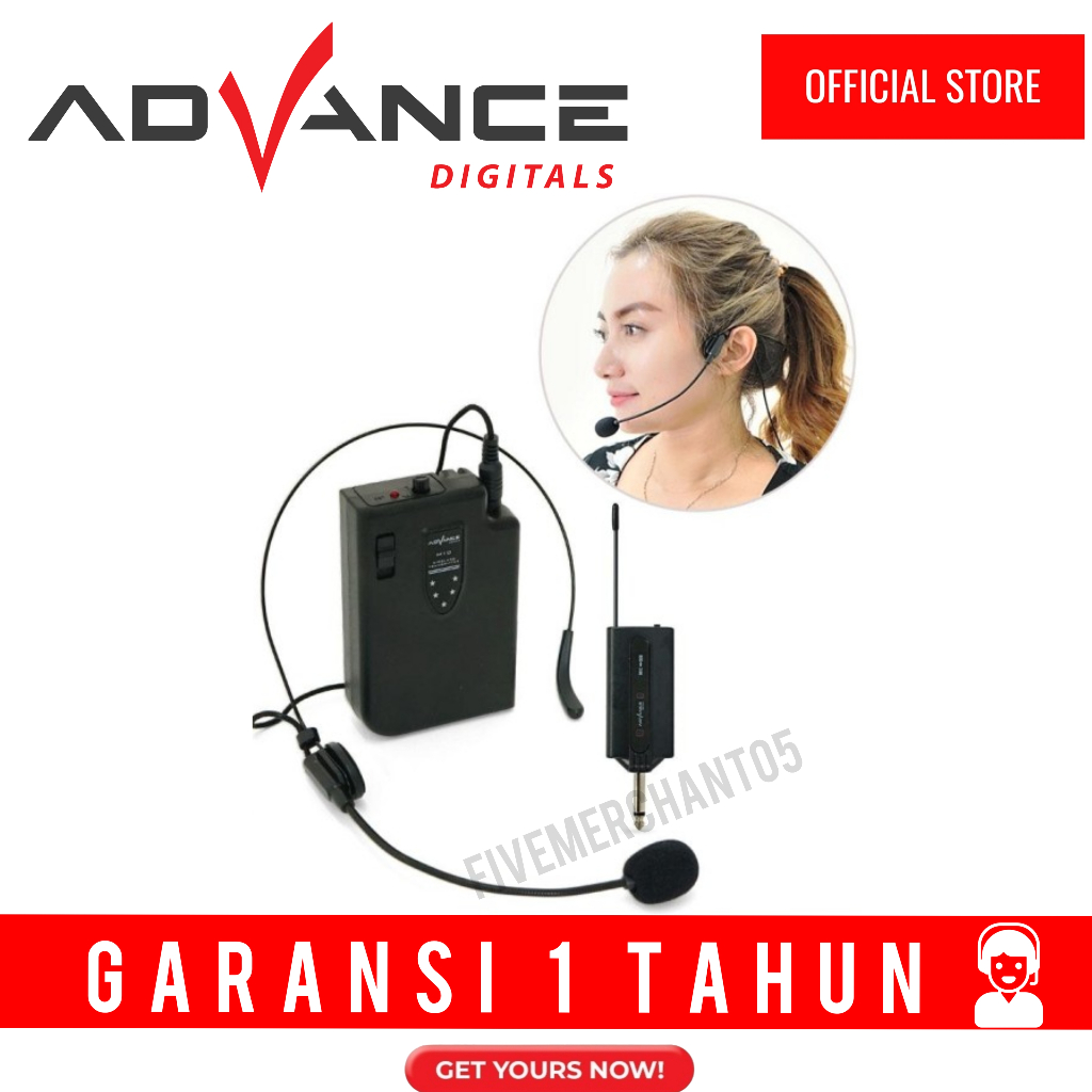 Jual Mic Clip On Advance MIC 500 Wireless Headset Microphone Bando Murah Garansi SNI Eksternal ...