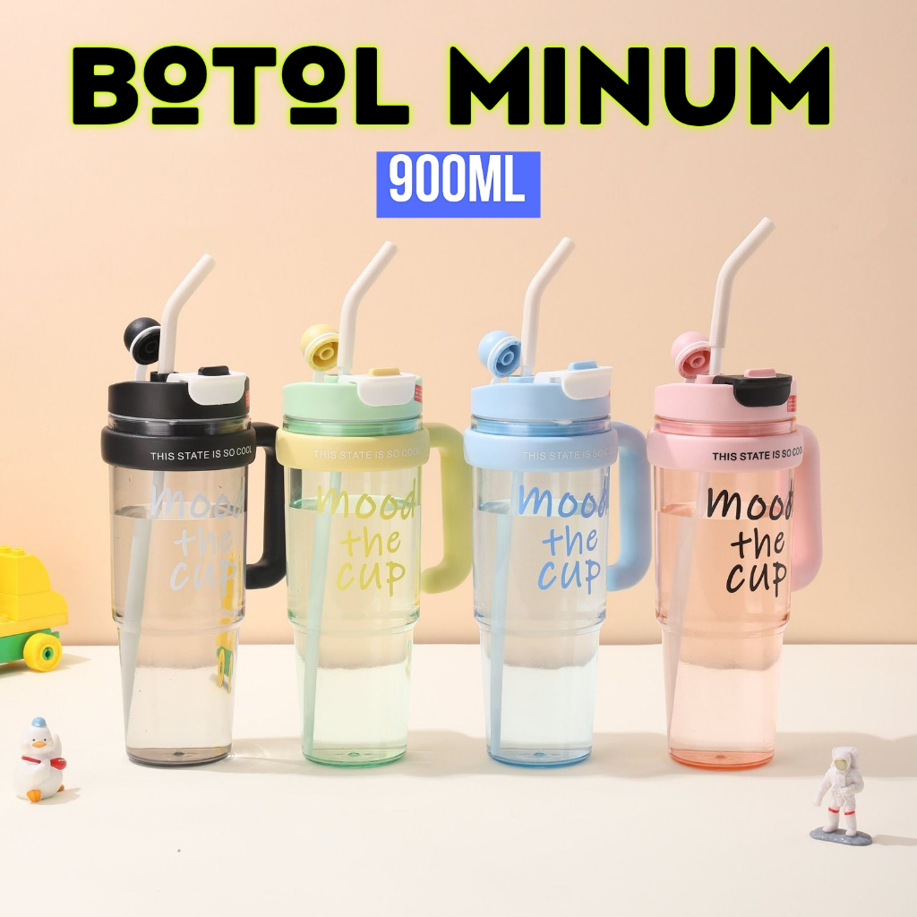 Jual Botol Minum Gelas Plastik 900ml/ Botol Minum Tumbler BPA Free/ Botol Minum Dewasa / Kado ...