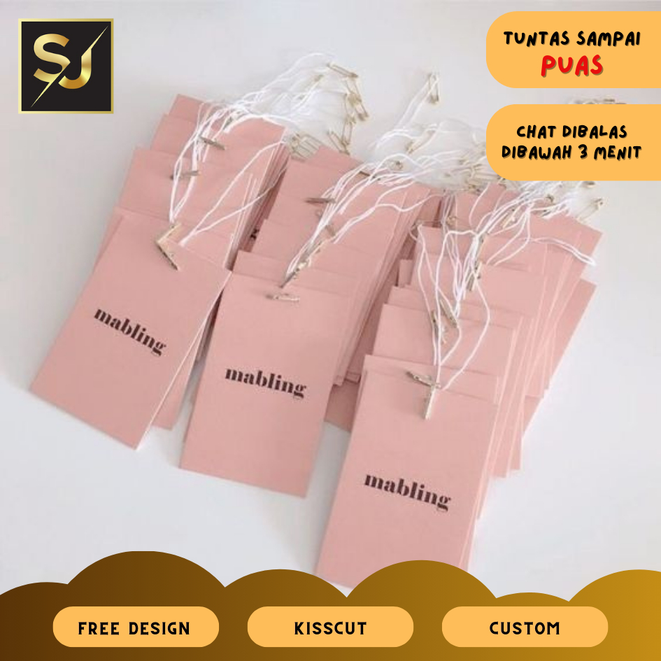 Jual Hang Tag Bentuk Persegi Free Desain Template Label Baju Cetak ...