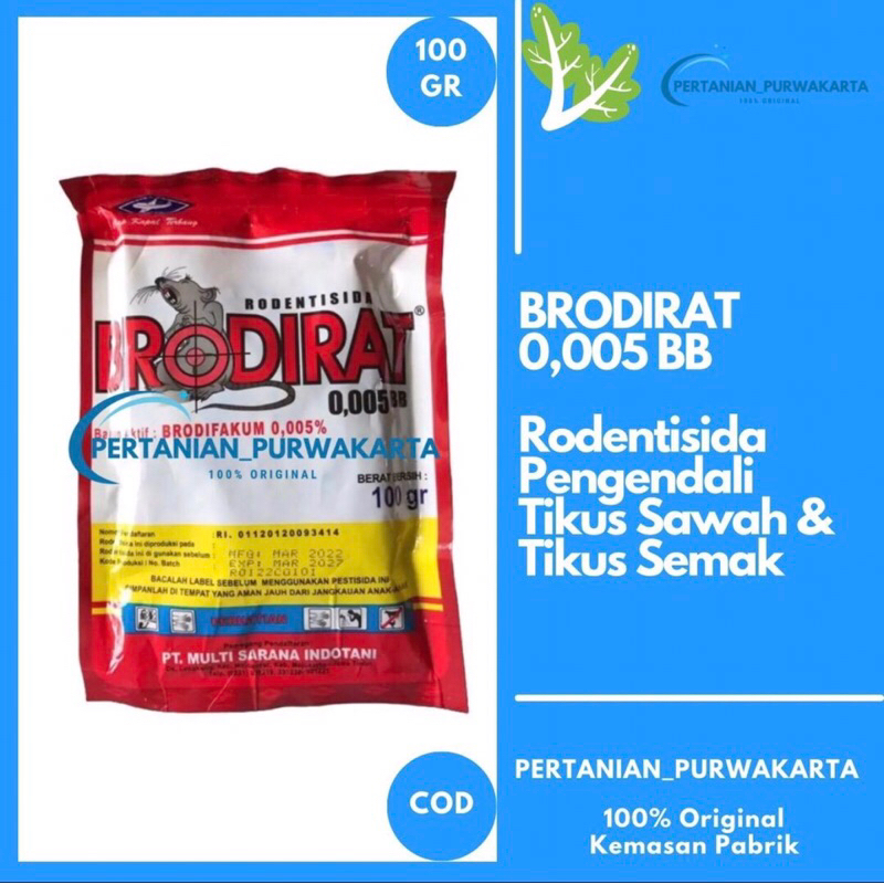 Jual BRODIRAT 0,005 BB isi 100 GR RODENTISIDA PENGENDALI HAMA TIKUS ...