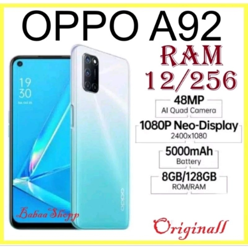 Jual Hp Oppo A92 ORI RAM 12/256GB [Fast Charging+5000mAh+Camera 48MP ...