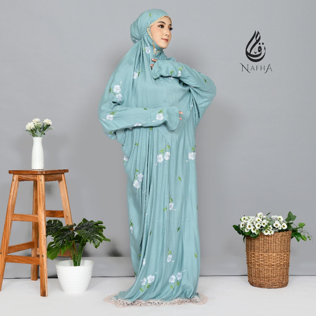Jual NAFHA - Mukena Terusan Dewasa Bordir Azalea | Shopee Indonesia