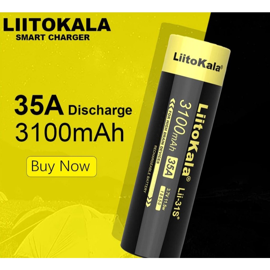 Jual Liitokala 18650 Discharge 35A 3100 Mah Battery High Drain | Shopee ...