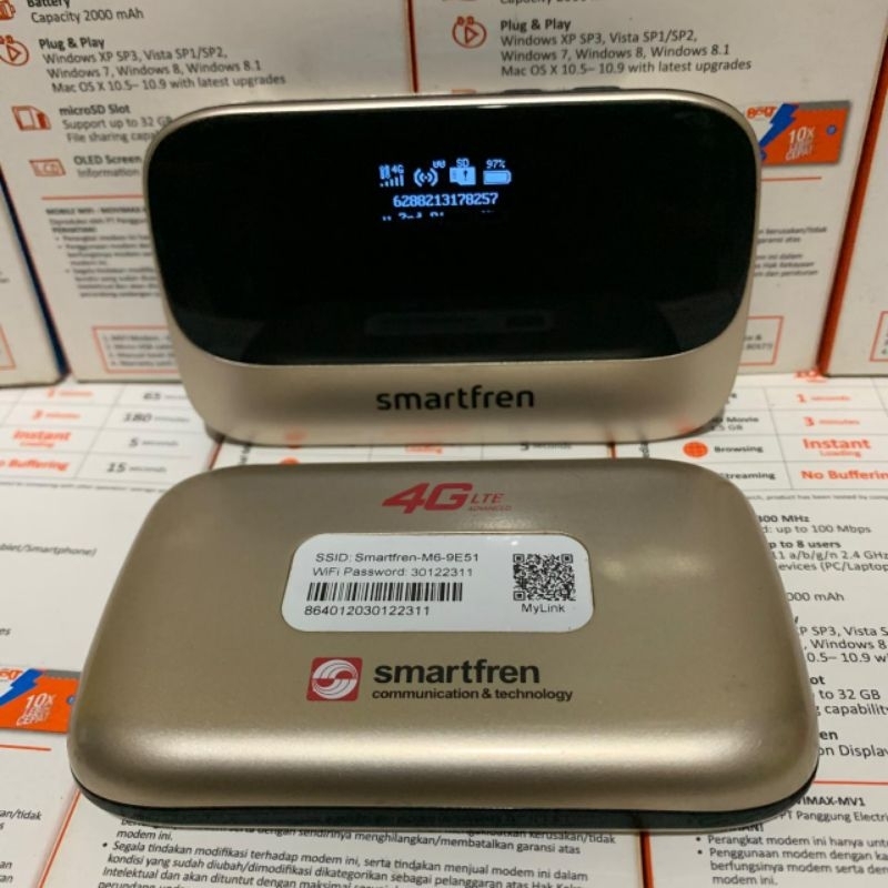 Jual Wifi Modem 4G Mifi Smarftren M6 Suport Smarftren Unlimited 4G B5'B40 LTE 850'2300Mhz ...