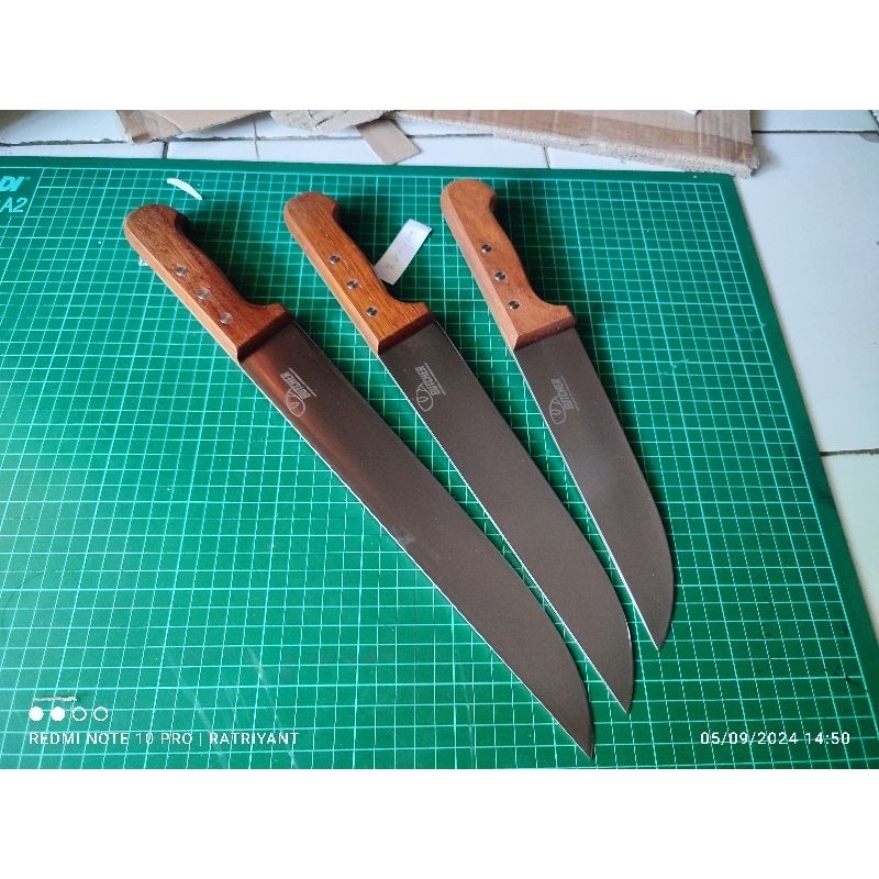 Jual Pisau Butcher Sembelih Sapi Kambing Profesional bilah Tebel Wood ...