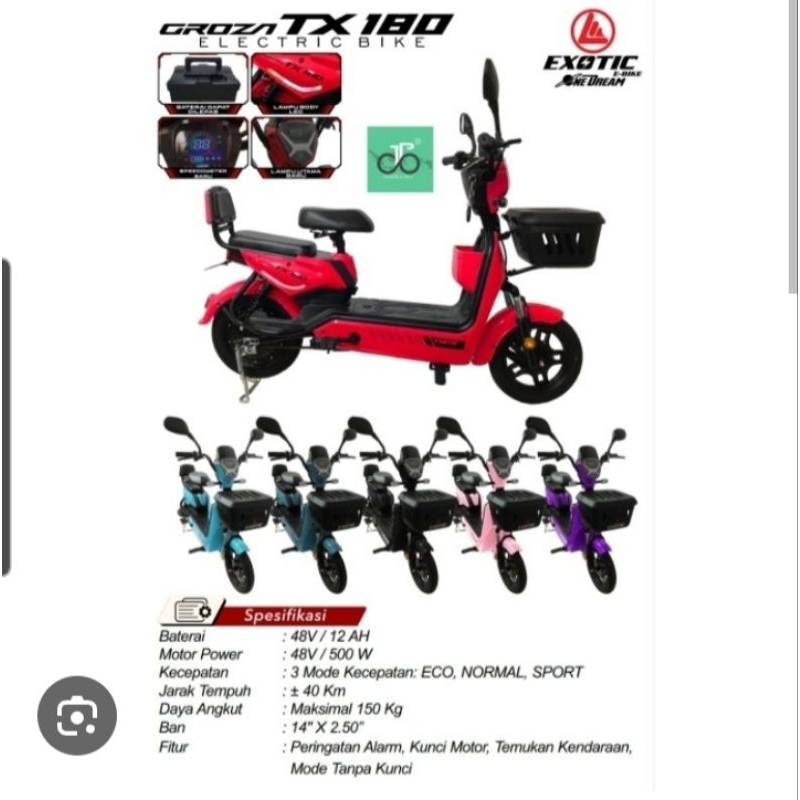 Jual Promo Termurah SEPEDA LISTRIK EXOTIC TX-180 GARANSI RESMI ...