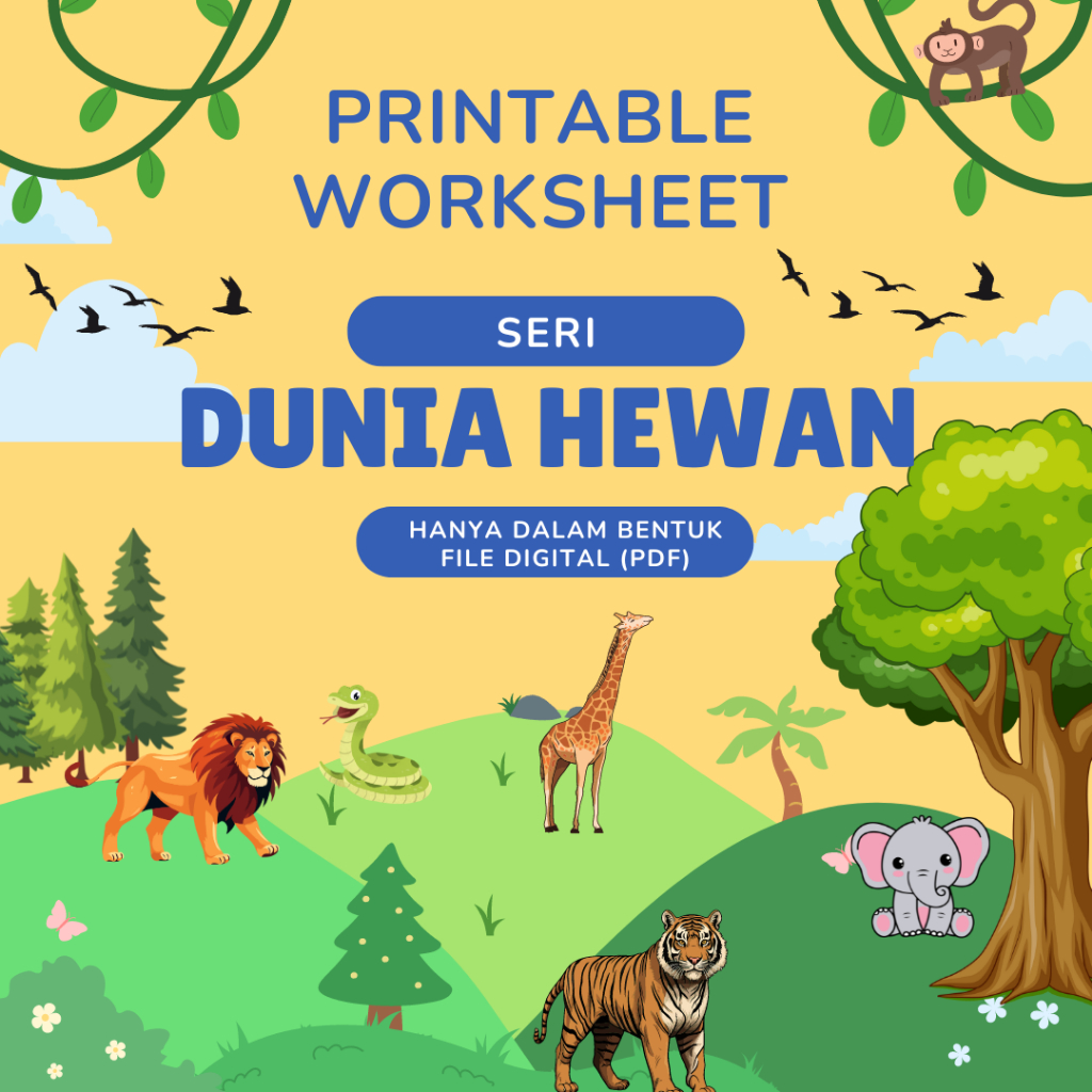 Jual Worksheet anak usia 2-5 tahun, SD. Lembar Aktivitas Belajar Anak Mengenai Dunia Hewan. File ...