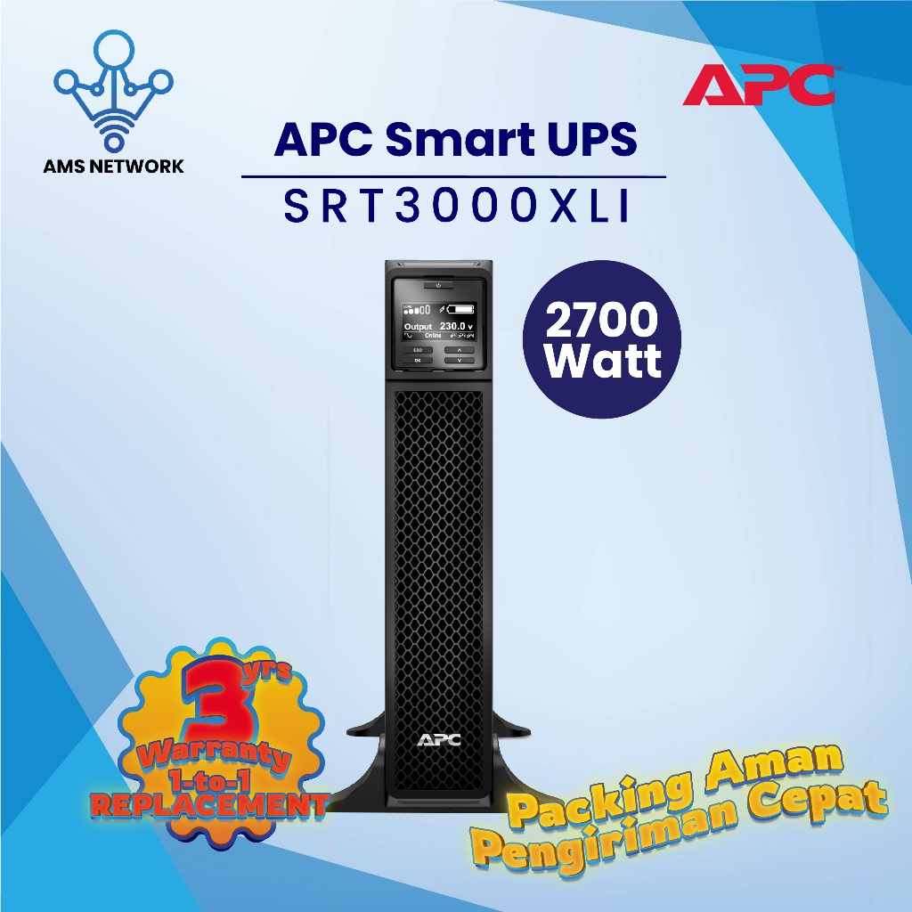 Jual UPS APC UPS SRT3000XLI / SRT3KXLI Online ( PF 0.9 / 2700 Watt ...