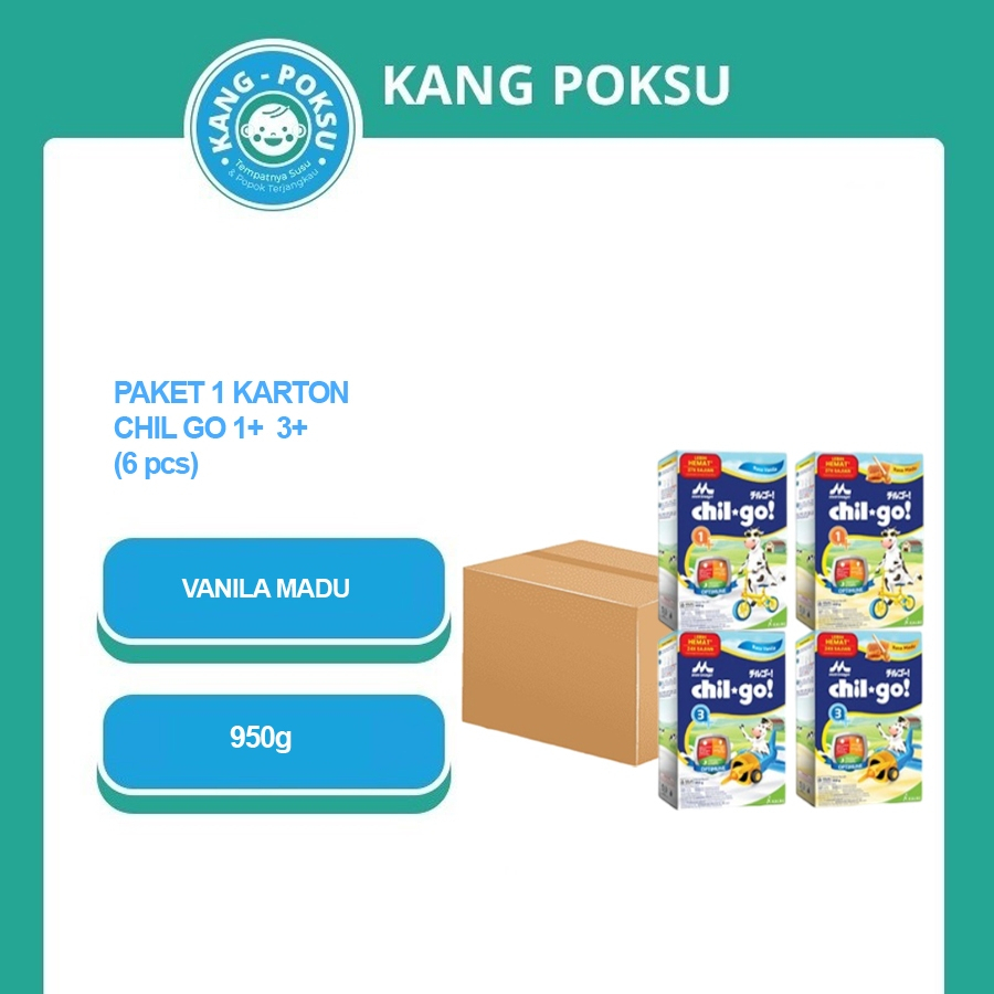 Jual POTONG TUTUP CHIL GO POWDER 1+ 3+ PAKET 1 KARTON VANILA MADU 950 ...