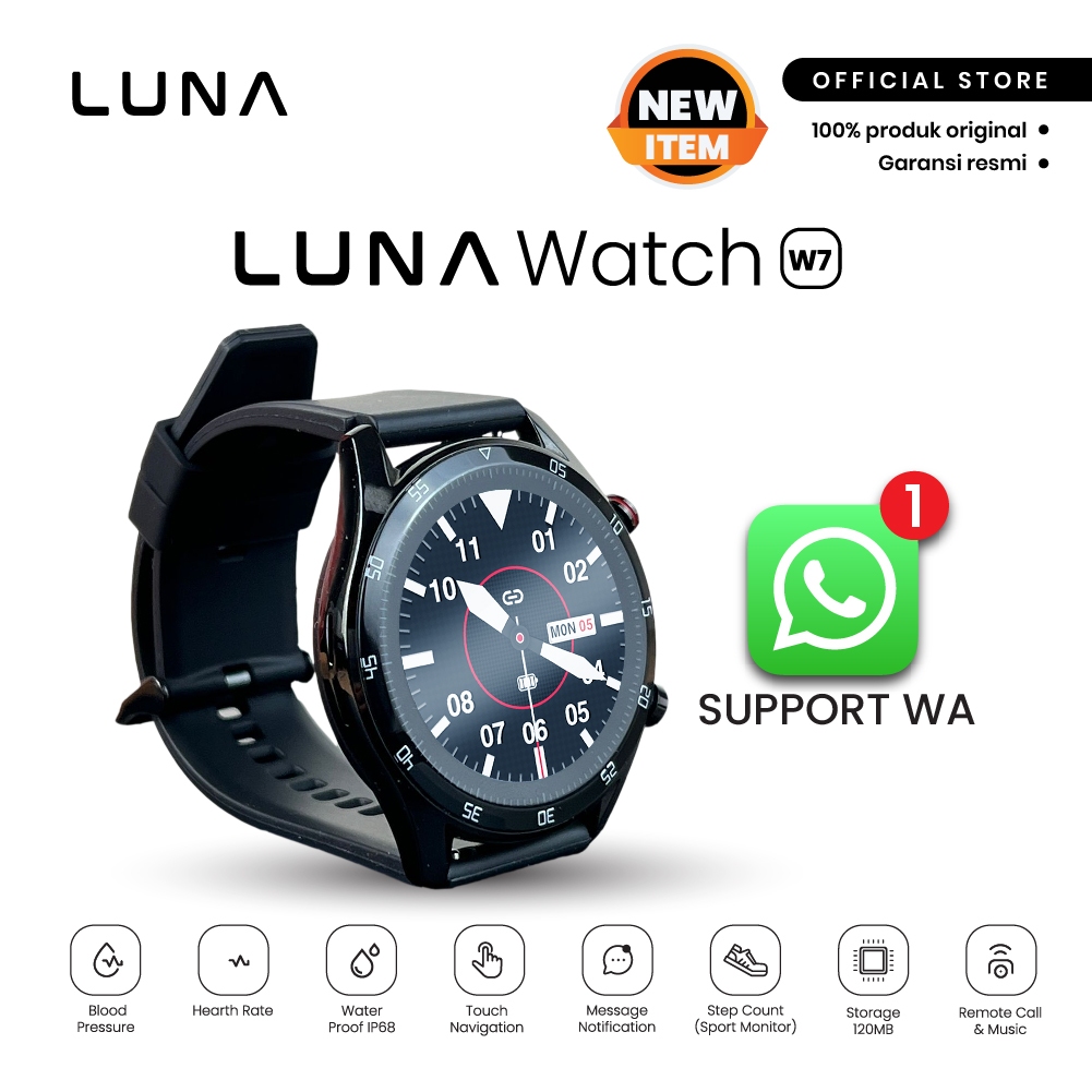Jual Luna W7 smartwatch Ip68 garansi resmi Luna indonesia | Shopee ...