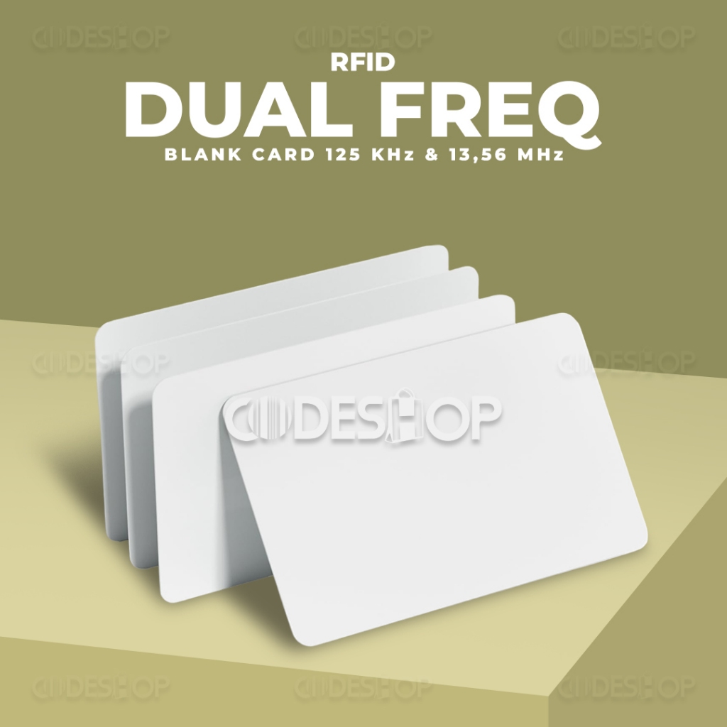 Jual Kartu ID Card RFID Dua Frekuensi Putih Polos 125 KHz & 13,56 MHz ...