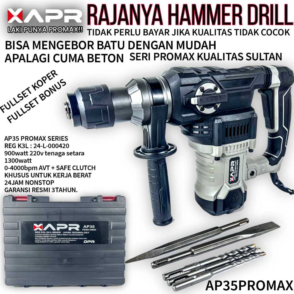 Jual FLASHSALE Hammer drill APR JAPAN type A35 PROMAX GARANSI RESMI mesin bor bobok beton tembok ...