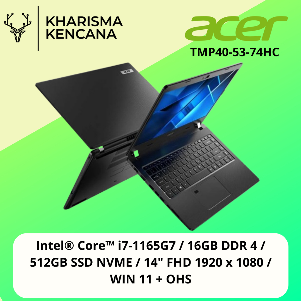 Jual ACER TRAVELMATE TMP40 53 74HC CORE i7-1165G7 16GB 512GB 14″ FHD ...