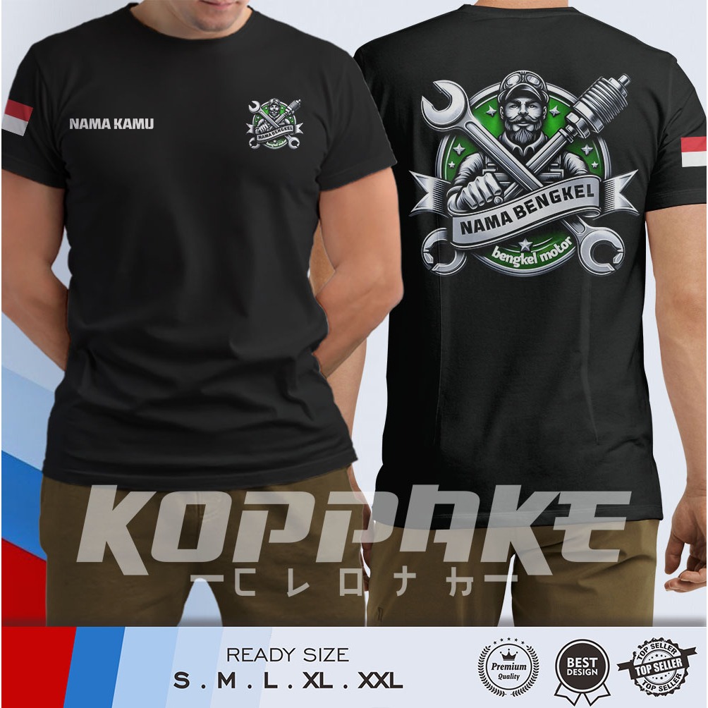 Jual Kaos Desain Kece V3 Logo Bengkel Motor Gratis Nama Kamu Dan Nama ...