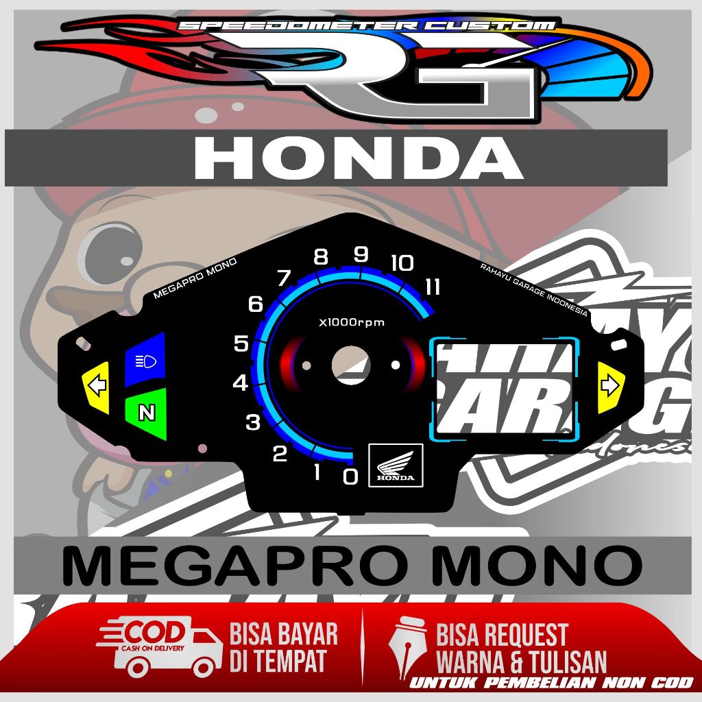 Jual PAPAN SPEEDOMETER CUSTOM HONDA MEGAPRO MONO | Shopee Indonesia