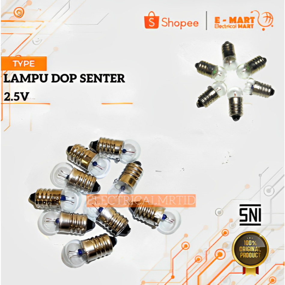 Jual LAMPU Bohlam DOP SENTER Drat DC Bulb Kecil Praktek Sekolah ...