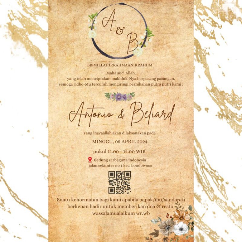 Jual Desain surat undangan / desain surat undangan rustic theme ...