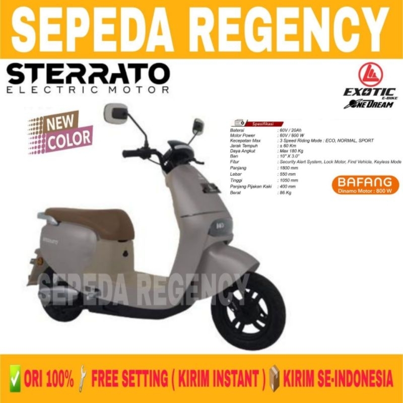 Jual Sepeda Motor Listrik EXOTIC STERRATO 800 Watt BAFANG By PACIFIC ...