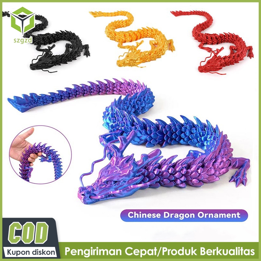 Jual Szgzd Naga cetak 3D Dekorasi ornamen hiasan mainan Beberapa sendi ...