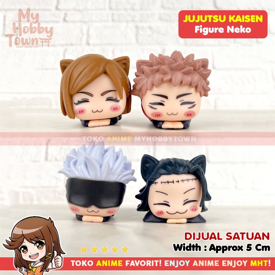 Jual Figure Anime Jujutsu Kaisen Neko Cat Yuji Itadori Gojo Satoru Geto ...