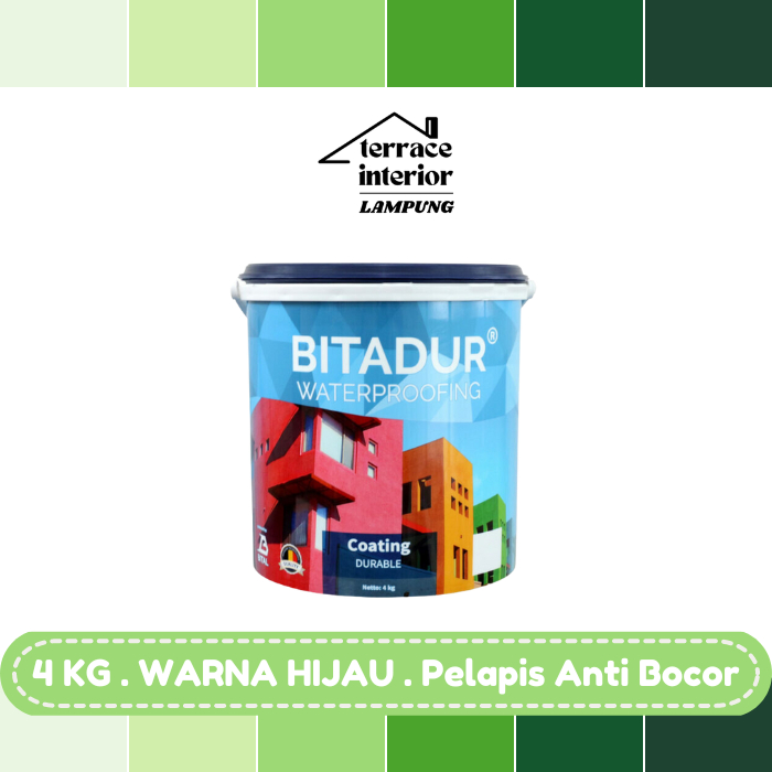Jual Cat Pelapis Anti Bocor Bital Asia Bitadur Warna Hijau 4 KG ...