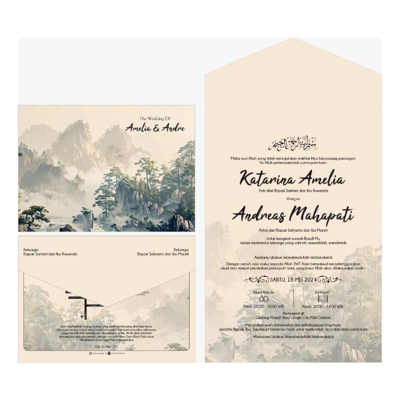 Jual undangan semi amplop desain custom | Shopee Indonesia