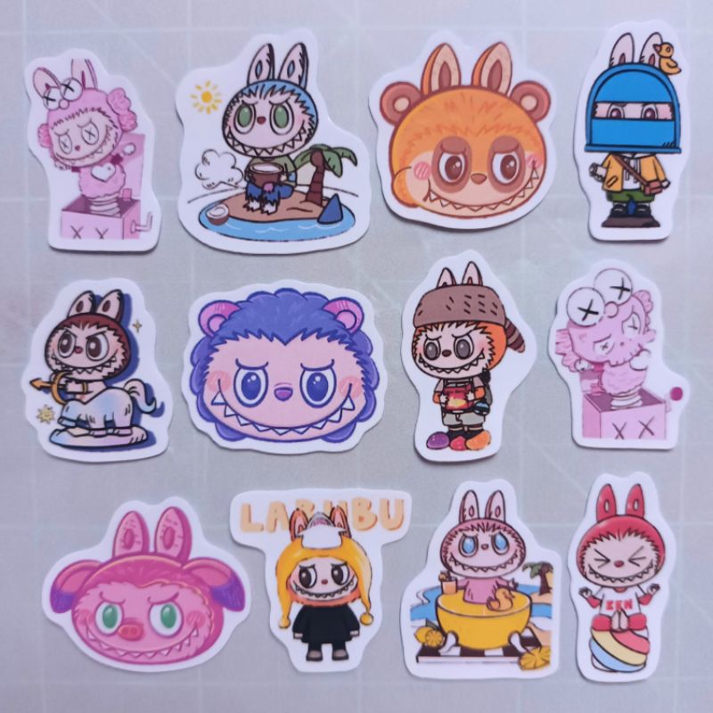 Jual Stiker Labubu 12 pcs for Planner/ Scrapbook/ BuJo/ Journal/ DIY ...