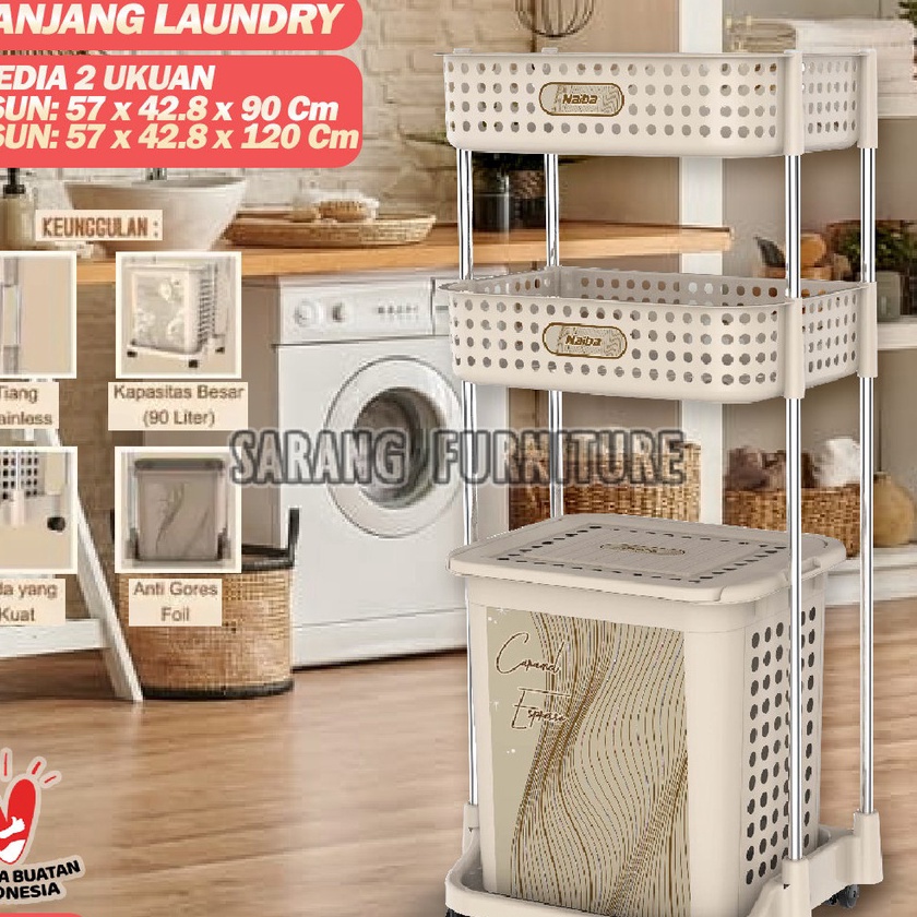 Jual Mega Jumbo Laundry Basket Stainless Steel Rak Keranjang Baju Kotor ...