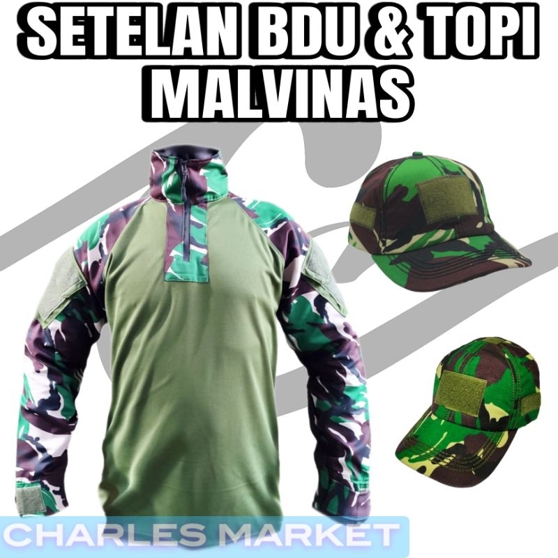 Jual SETELAN BDU DAN TOPI MALVINAS - SETELAN PRESSBODY MALVINAS - SERAGAM MALVINAS BDU | Shopee ...