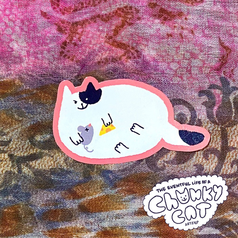 Jual Mouse Cat Vinyl Sticker - Stiker Label Gambar Kucing dengan Tikus ...