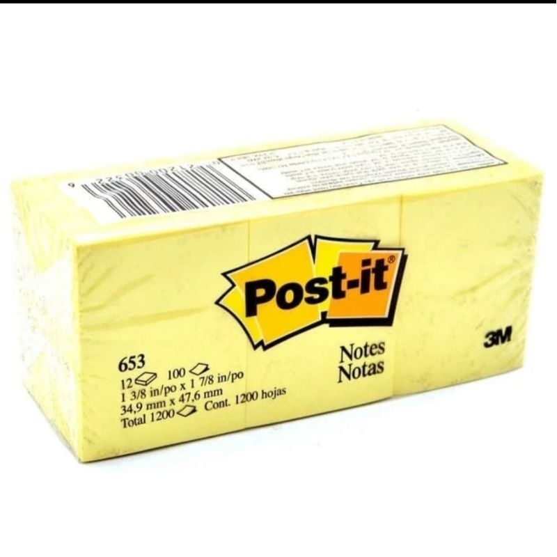 Jual Sticky Note Post It 3m 653 Yellow 12 Pad (1200 Lembar) | Shopee Indonesia