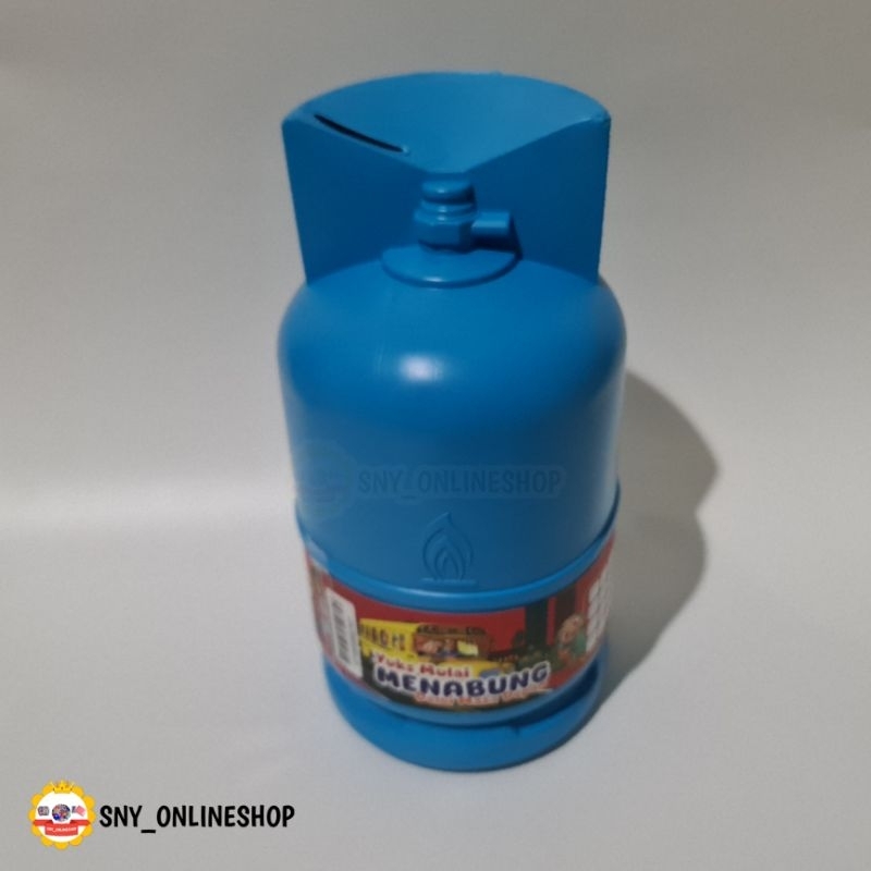 Jual Celengan Plastik LPG Target Biru / Celengan Bentuk Tabung Gas LPG ...