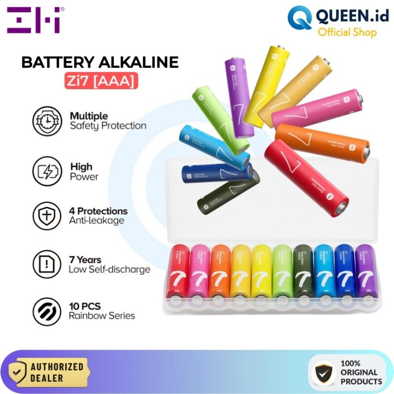 Jual Xiaomi ZMI Zi7 Baterai AAA Alkaline Pack 10pcs Battery AAA High ...