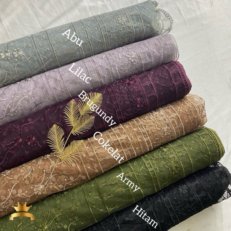 Jual Kain Tille Meteran Bordir Tile Payet Tulle Motif Abstrak Premium ...