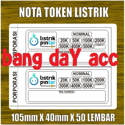 Jual NOTA TOKEN LISTRIK 50 lembar | Shopee Indonesia
