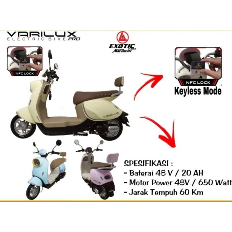 Jual Sepeda Listrik Exotic Varilux Pro 650 watt 48 volt 20 AH | Shopee ...