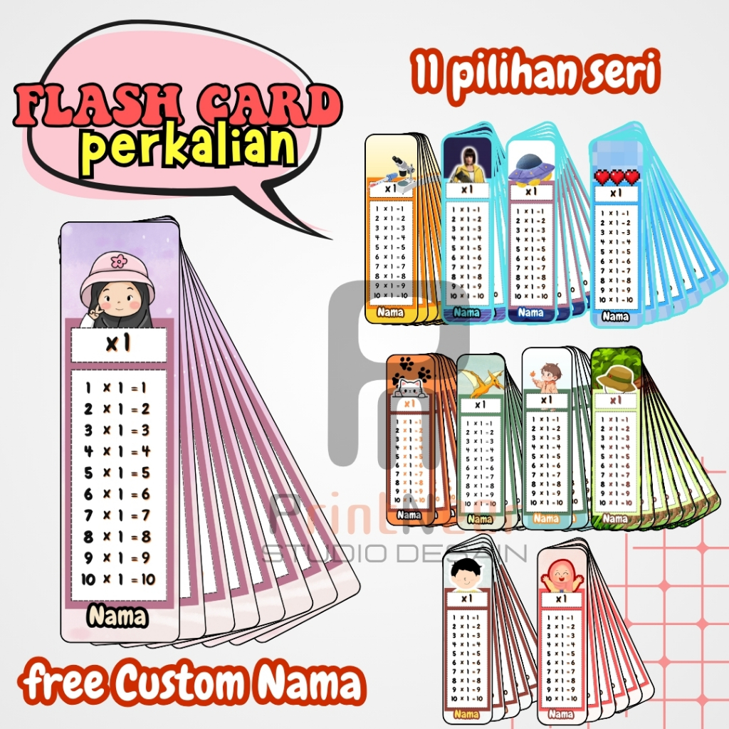 Jual FLASH CARD TABEL MATEMATIKA PREMIUM PERKALIAN | Shopee Indonesia