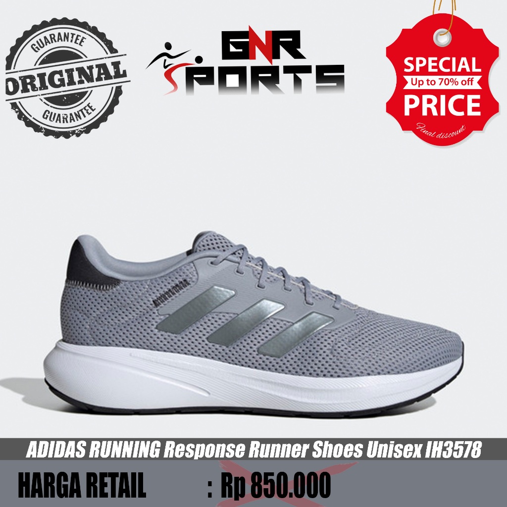 Jual ADIDAS RUNNING Response Runner Shoes Unisex Abu-abu IH3578 ...