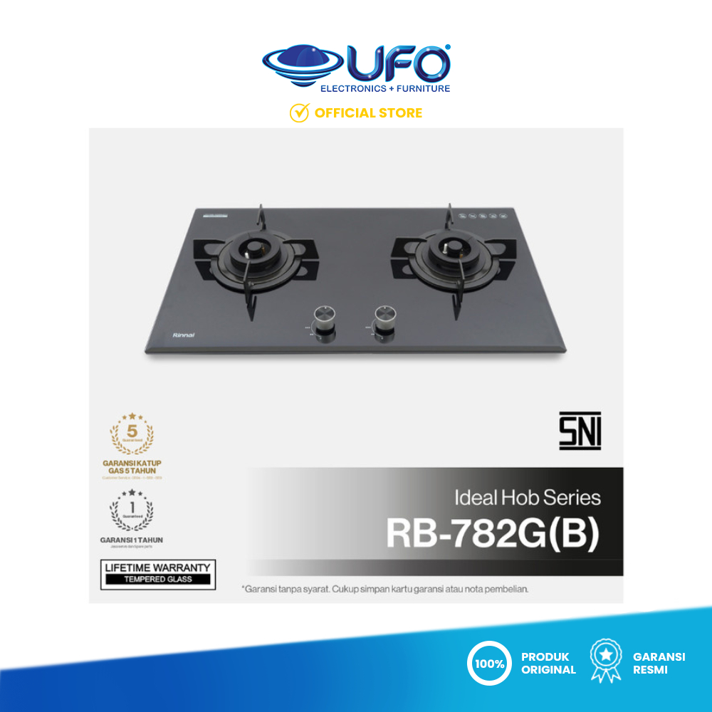 Jual Kompor Tanam Rinnai RB-782G(B) || RB 782GB || RB782 GB DUA TUNGKU GARANSI RESMI RINNAI ...
