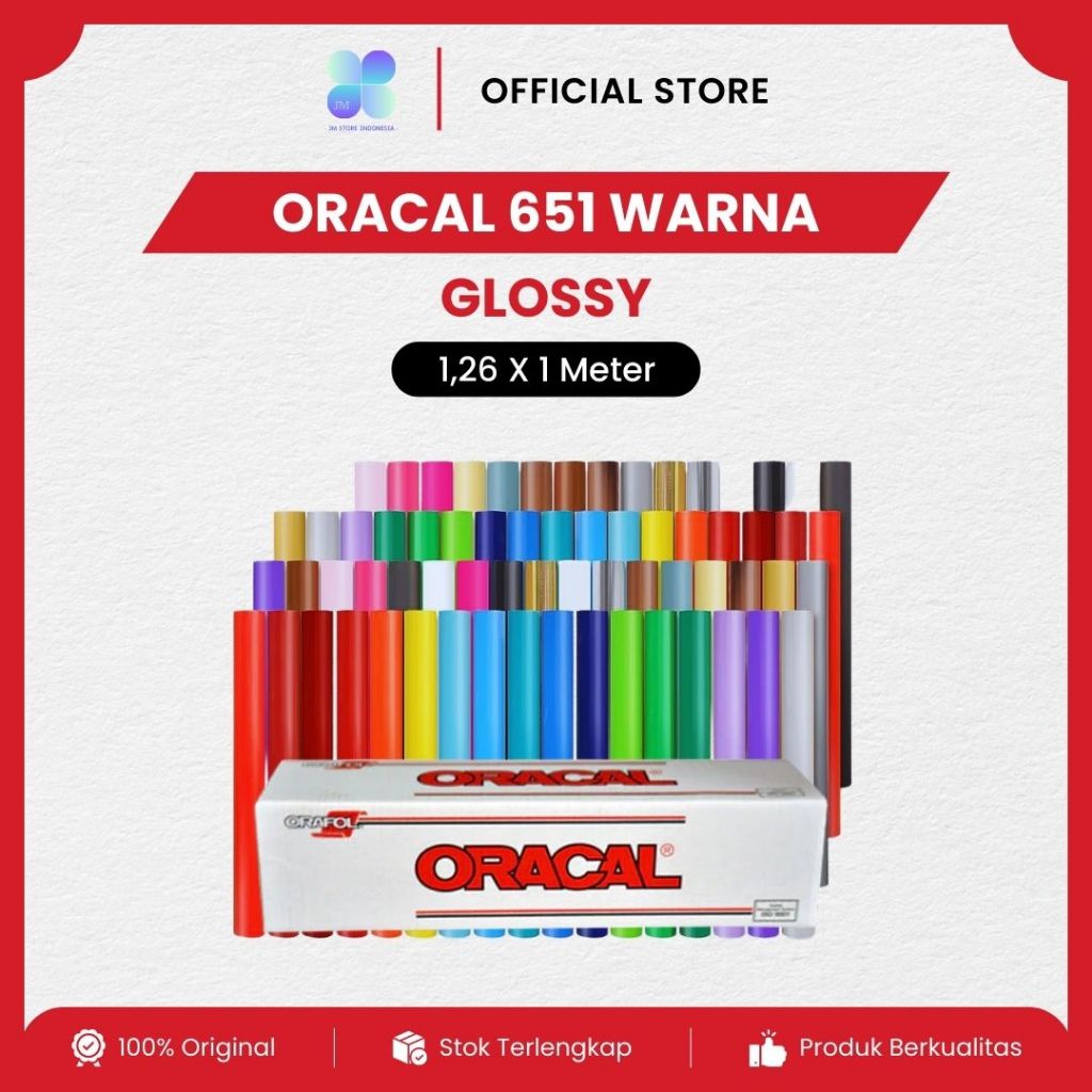 Jual Oracal 651 Warna GLOSSY 1 Meter Lengkap Stiker Kualitas Terbaik ...