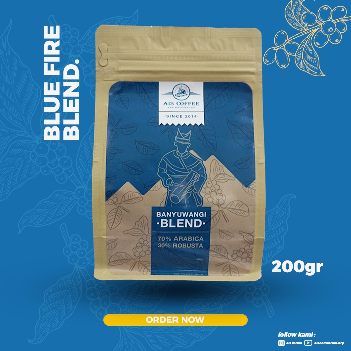 Jual Kopi Blue Fire Blend Arabika 70% Robusta 30% 200gr - Bubuk Kopi ...