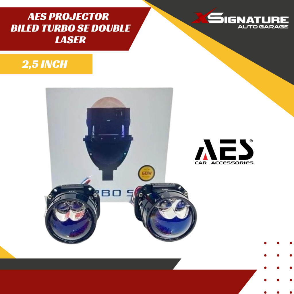 Jual AES PROJECTOR BILED TURBO SE DOUBLE LASER 2,5 INCH | Shopee Indonesia
