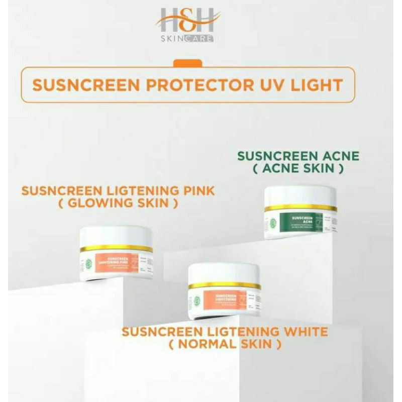 Jual H&H Sunscreen Glowing (Sunscreen Acne, Sunscreen Lightening Pink ...